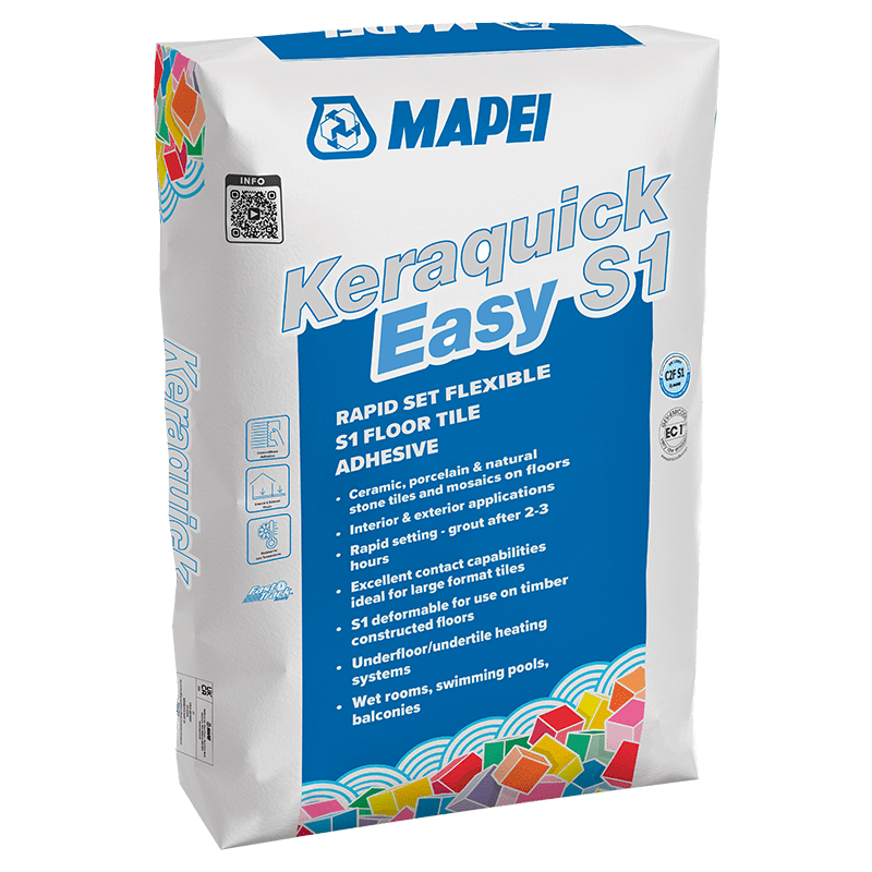 Mapei Keraquick Easy S1 Rapid White Tile Adhesive 20kg - Spacers Showrooms